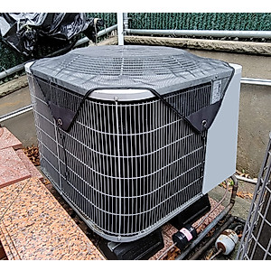 Air Conditioner Covers for Outside Units, Durable Leaf Guard Mesh Ac Cover for Outside Unit All Season Universal Condenser Heat Pump Cover for Outdoor Central AC Defender Set (28" x 28")