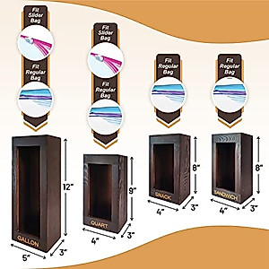 Nasri Ziplock Bag Organizer - Includes 20 Gallon size slider bags - Kitchen Food Storage Bag Organizer for Drawer, compatible with Ziploc and all other Slider and Regular Bags, larger quart box