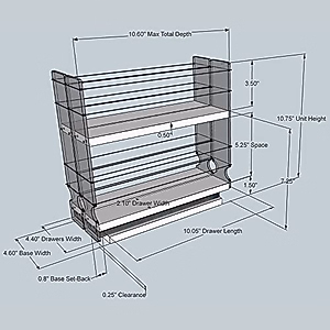 Vertical Spice - Cabinet Mounted Spice Rack Organizer - 3 Drawers, 30 Capacity - Sliding Cabinet Organizer - Pullout Shelves for Pantry Organization - Seasoning Storage - 6.9'' W x 10.75'' H x 10.6" D