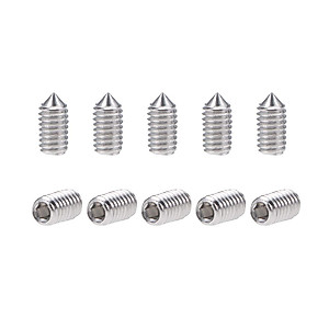 uxcell 50Pcs M3x6mm Internal Hex Socket Set Grub Screws Cone Point 304 Stainless Steel Screw