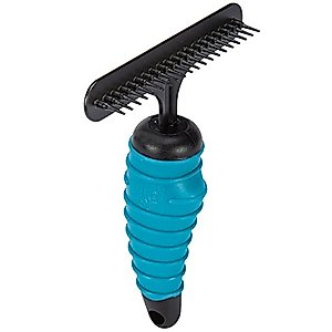 Master Grooming Tools Ergonomic Undercoat Rakes — Efficient Tools for Grooming Dogs, Long Pins, Black