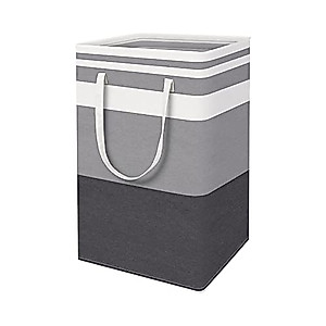 Large Laundry Basket, Waterproof, Freestanding Laundry Hamper, Collapsible Tall Clothes Hamper with Extended Handles for Clothes Toys in The Dorm and Family-(Gr