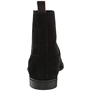 HUGO Mens Smooth Suede Pull On Chelsea Boot Hunting Shoe, Black Oil, 7.5 US