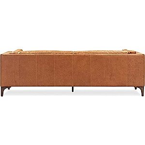 POLY & BARK Argan Sofa in Full-Grain Pure-Aniline Italian Leather, Cognac Tan
