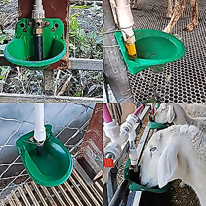 Achicklead 2 PCS Automatic Sheep Waterer Bowl Sheep Goats Drinking Water Bowl Goat Feeders Plastics Automatic Drinking Trough Livestock Supplies
