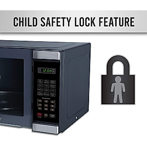 Farberware Countertop Microwave 1000 Watts, 1.1 cu ft - Microwave Oven With LED Lighting and Child Lock - Perfect for Apartments and Dorms - Easy Clean Grey Interior, Stainless Steel