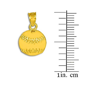 10k Gold Baseball/Softball Sports Charm Pendant