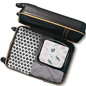 POFATO Dragonflies Ginkgo Leaves Travel Toiletry Bag Cosmetic Makeup Bag for Women Men Hanging Hook Wash Toiletries Portable Toiletry Bags Organizer