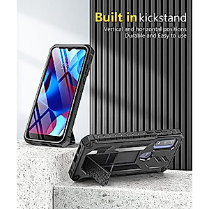WTYOO for Motorola Moto G Pure Phone Case, Moto G Power 2022/ G Play 2023 Case: with Belt-Clip Holster & Built-in Screen Protector & Kickstand, Full-Body Dual Layer Rugged Protective Phone Cover-Black