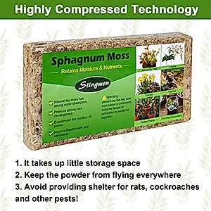 25QT Sphagnum Moss Orchid Moss for Potted Plants, Sphagnum Moss for Orchids, Dried Orchid Peat Moss for Plant Reptile Moss Orchid Soil