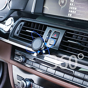 LLKUANG 360-Degree Rotary Cell Phone Holder Mobile Phone Mount Black(Magnet) for BMW 5 Series F11 F10 F07 2010-2016 (Black)