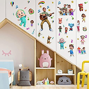 Cartoon Wall Decals Waterproof Peel and Stick Wall Decoration Stickers for Boys Girls Bedroom Bathroom Living Room Kitchen Nursery Playroom Decor