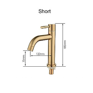 Golden Bathroom Basin Single Hole Cold Handle Shower Head Faucet Bath for Kitchen Sink Water Tap SUS304 Toilet Hardware (Color : High)