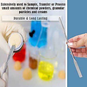 A2Z-SQRD4-7 Stainless Steel Double Ended Micro Lab Spatula Sampler, Square & Round End, 7" Length, 4/Pack