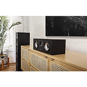Polk Monitor XT30 Compact Center Channel Speaker - Hi-Res Audio Certified, Dolby Atmos & DTS:X Compatible, 1" Terylene Tweeter & Dual 5.25" Dynamically Balanced Woofer, Midnight Black