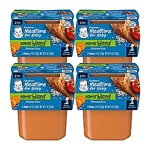 Gerber Baby Food, 2nd Foods, 8 OZ (Chicken & Rice, Pack - 4)