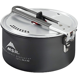 MSR 1.3 Liter Nonstick Ceramic Coated Solo Camping Cook Pot Black