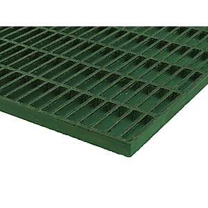 Fibergrate Corvex grating, Green, Grit-Top, 1 thick, 5' wide, 3' long, 1 x 4 Openings