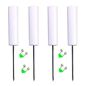 Kaiyu 4 Pack Fishing Rod Holder, Rod Holder for Bank Fishing,Fish Pole Holder for Beach,Ground Support Stand Fishing Holder, Reinforced PVC，4 Free Fishing Rod Alarm Bell