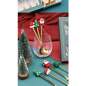 Christmas Spoon, A beautiful set of 4 spoons and below you will find the description o Christmas Coffee Spoon, Dessert Spoon, Ice Cream Spoon, Creative Tableware Gift.