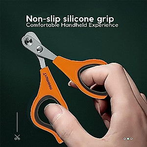 Trumoon Circular Cut Hole Cat Nail Clippers and Trimmers - Avoid Over Cutting Pet Nail Clippers for Hyperactive Cats Who Like to Struggle - Professional Grooming Tool for Cat Kitten (2mm-Orange)