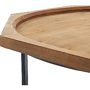 Amazon Brand – Stone & Beam Aire Rustic Octagonal Fir Wood Coffee Table, 39.5"W, Black & Natural