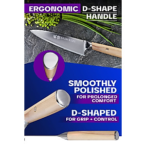 Dalstrong Chef Knife - 8 inch - Phantom Series - Japanese High-Carbon AUS8 Steel Kitchen Knife - Olive Wood Handle - Cooking Knife - Chef's Knife - w/Sheath