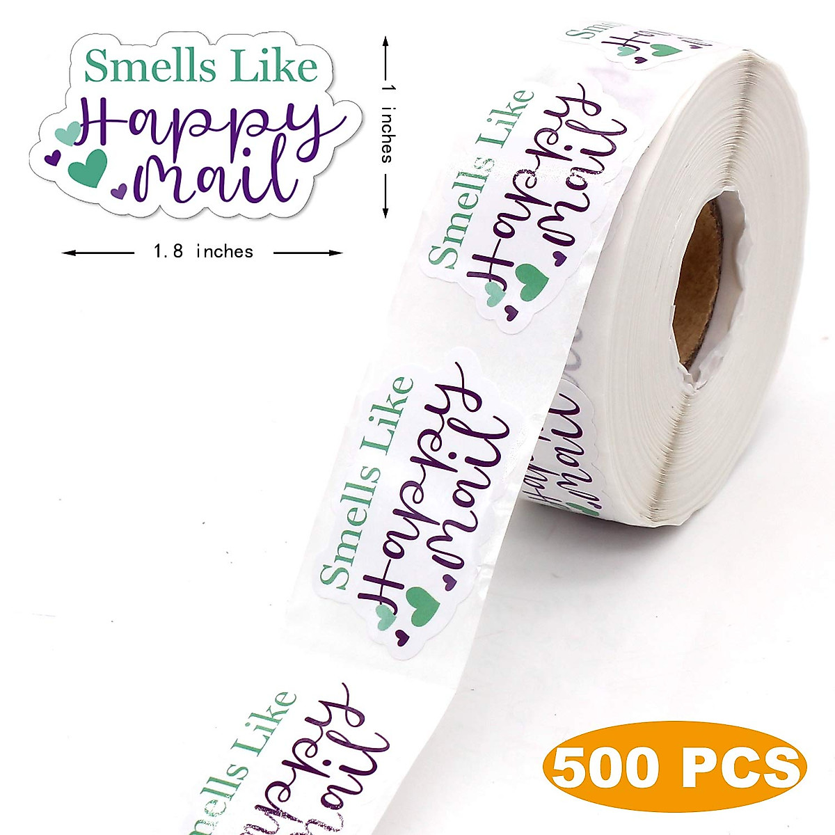 Muminglong 1.5 Inch Smells Like Happy Mail Stickers, Small Shop Stickers, Small Business, Thank You Sticker,Packaging Sticker, 500 PCS