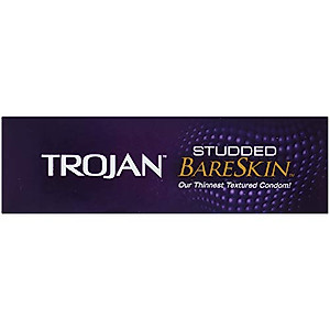 Trojan Studded Bareskin Lubricated Condoms - 10 Count