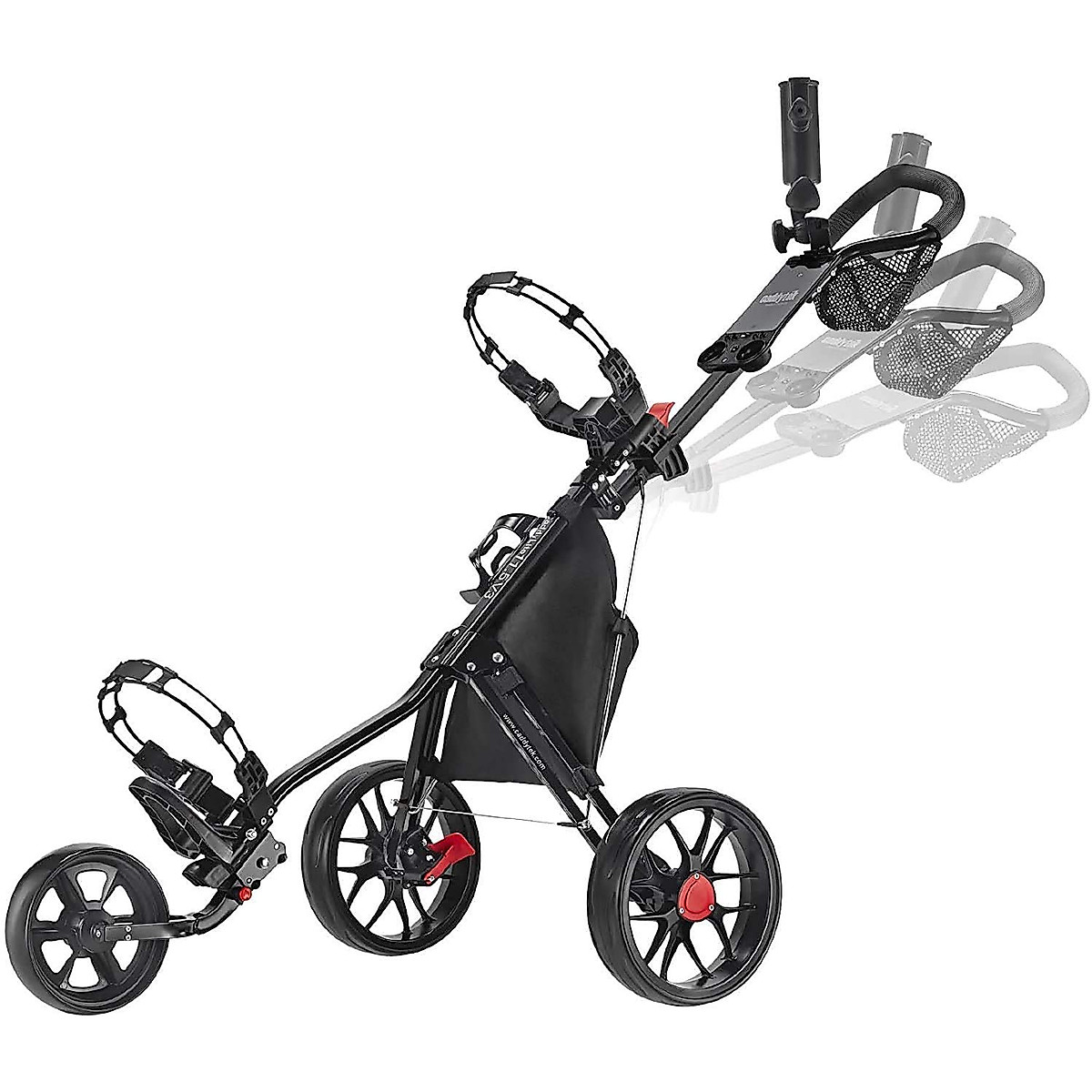 Caddytek CaddyLite 11.5 V3 3 Wheel Golf Push Cart - SuperLite Deluxe, Lightweight, Easy To Fold Caddy Cart Pushcart , Silver , 53.5 x 27 x 45"