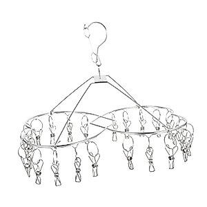 CAXUSD 1pc Drying Rack Metal Clothes Hanger Foldable Laundry Rack Stainless Steel Clips Clothes Drying Hanger Sock Hangers with Clips Drying Clip Hanger Balcony Drying Rack Socks Clips
