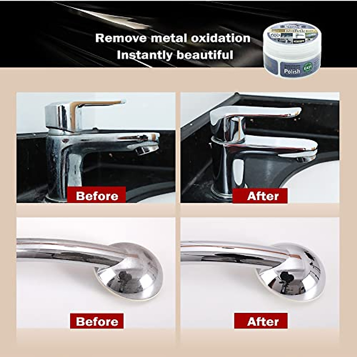 Car Scratch Remover and Swirl Remover, Multi-Purpose Metal Polish & Chrome Cleaner, Copper, Aluminium, Rust Remover, Innovative Water-Based Formula, 3.53 oz(100g).