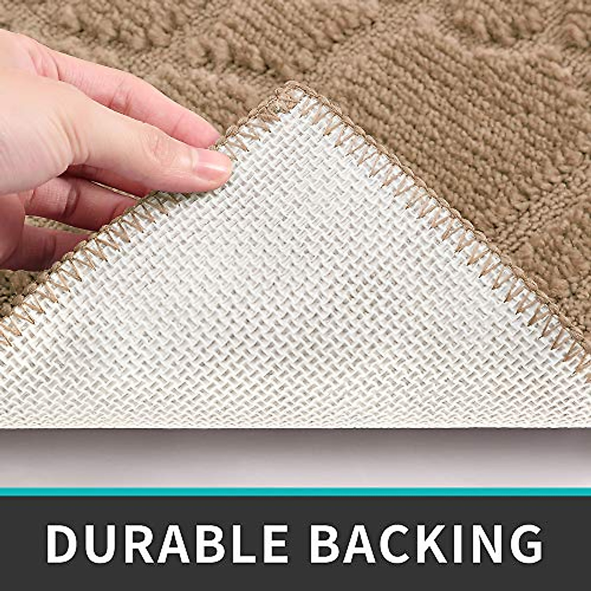 DEXI Front Door Mat for Home Entrance, 20"x32" Non-Slip Absorbent Floor Mats Low-Profile Washable Doormat for Entryway, Garage, Patio, Beige
