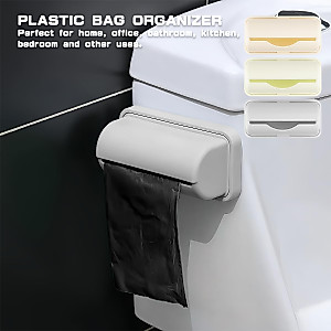 UPIQNG 3Pcs Plastic Bags Storage Box Garbage Bag Container Wall Hanging Trash Bag Holder Rubbish Pouch Organizer Wall Adhesive Mount Plastic Bag Collection Box