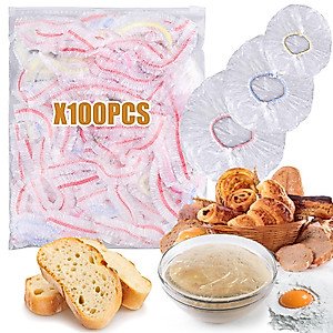 BABORUI 100Pcs Reusable Bowl Covers for Bread Proofing, Plastic Bowl Cover for Rising, Bread Proofing Cover of Sourdough Bread Baking Supplies, Banneton Bread Proofing Basket Cover