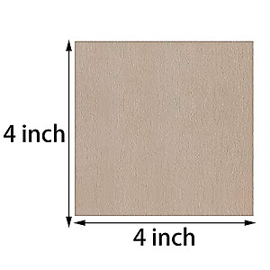 24 Pcs 4 x 4 Inch Unfinished Wooden Cutout Tiles Blank Wood for DIY Painting Staining Wall Decor