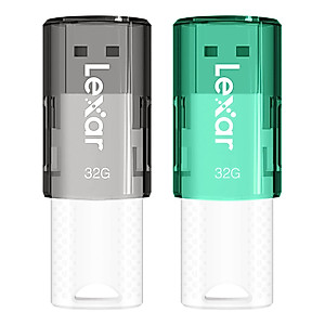 Lexar® JumpDrive® S60 USB 2.0 Flash Drives, 32GB, Black/Teal, Pack Of 2 Flash Drives, LJDS60-32GB2NNU