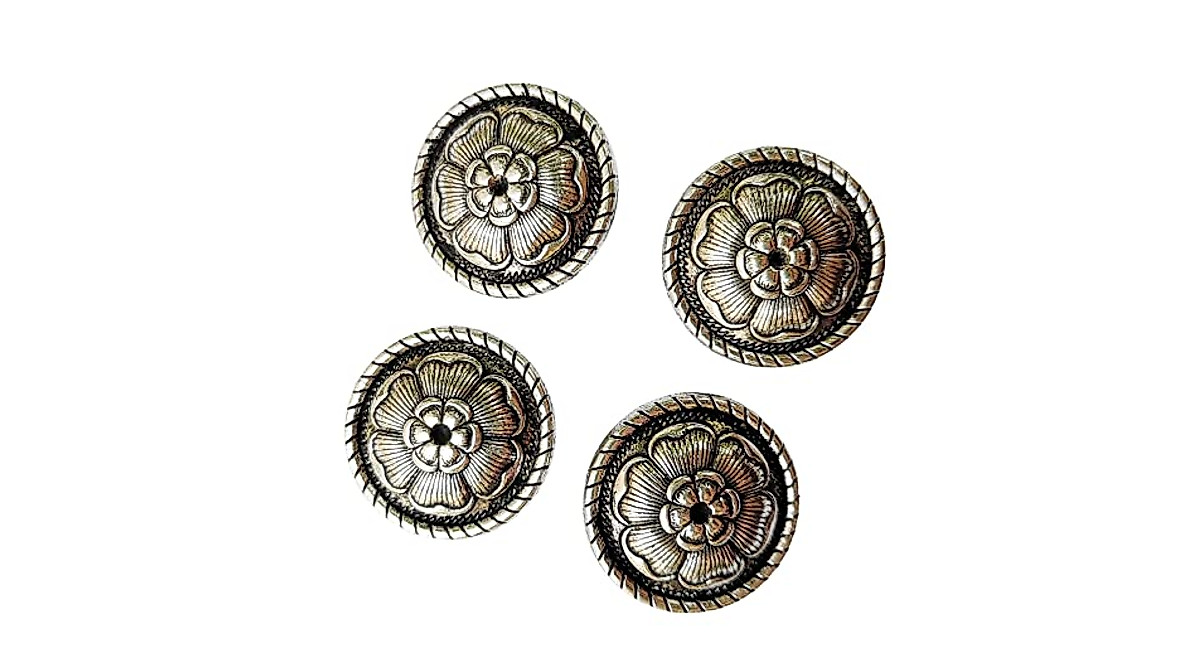 Berry Conchos with Screws - Rhinestone Saddle Decor