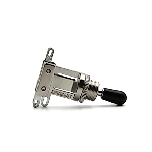 Switchcraft 3 Way Toggle Switch w/Genuine Tip, Short Toggle for Les Paul Electric Guitar (Black Tip)