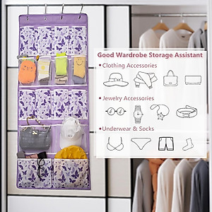 Over the Door Storage Organizers,Behind Door Hanging Holder Shelf to Store Shoes,Socks,Hat,Underwear,Doll,Toddler Nappy,Hair Accessories,Kids outfit in Bathroom,Nursery,Utility Room,Entryway,Purple