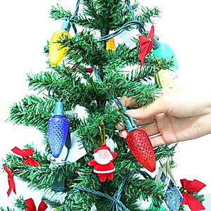 VanRayal C3 Christmas Tree Lights End-to-End Plug,50 LED 18ft Outdoor String Light WarmWhite for Patio Garden,Green Wire,UL Listed,42 Sets Connectable