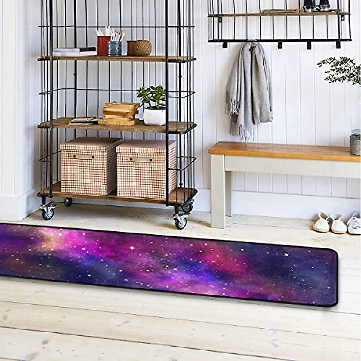 Galaxy Space Star Field Kitchen Rug Runner Rug Doormat Bath Mat Area Rug Non-Slip Carpet for Kitchen Living Bedroom 72 x 24 Inch
