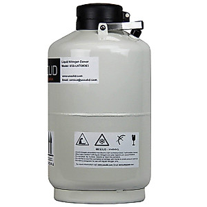 U.S.SOLID 10L Cryogenic Container Liquid Nitrogen LN2 Tank Dewar with Straps 6 Canisters