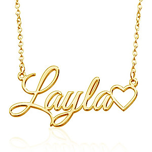 ZEMMAL Custom Name Necklace Personalized 18K Gold Plated Customized Name Necklace for Women Jewelry Gifts