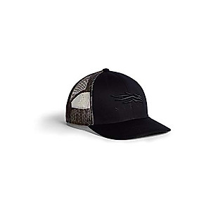 SITKA Gear Men's Icon Mid Profile Trucker Cap, Sitka Black/Timber, OSFA