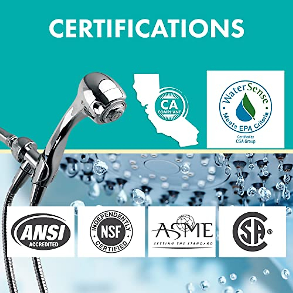 Niagara Conservation N2945CH Earth Spa 3-Spray with 1.5 GPM 2.7-in. Wall Mount Handheld Shower Head in Chrome, 1-Pack | Bathroom Shower Head Sprayer with Pressure Compensation Technology