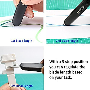 Nova Precision Craft & Hobby Knife, Premium Safety Cutter for Trimming, Vinyl Weeding and Art, Innovative Flat Design for a Better Use, Retractable #11 Fine Point Blade, Super Slim and Safe