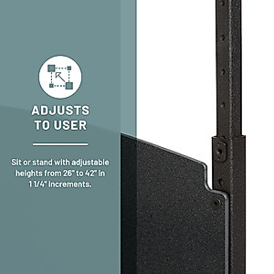 Safco Products AlphaBetter Adjustable-Height Desk, 28" x 20" Standard Desktop, Swinging Footrest Bar