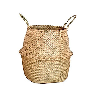 UXZDX Wicker Woven Basket Rattan Hanging Flowerpot Flowerpot Dirty Clothes Basket Storage Basket