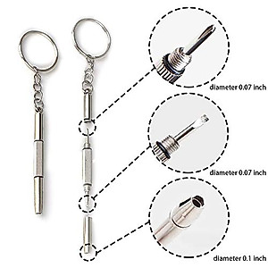 ReNext Keychain eyeglass screwdriver, screwdriver key,5PCS/Set 3 in 1 Aluminum Steel Eyeglass Screwdriver Sunglass Watch Repair Kit With Keychain Portable Screwdriver Hand Tools, eyeglass repair